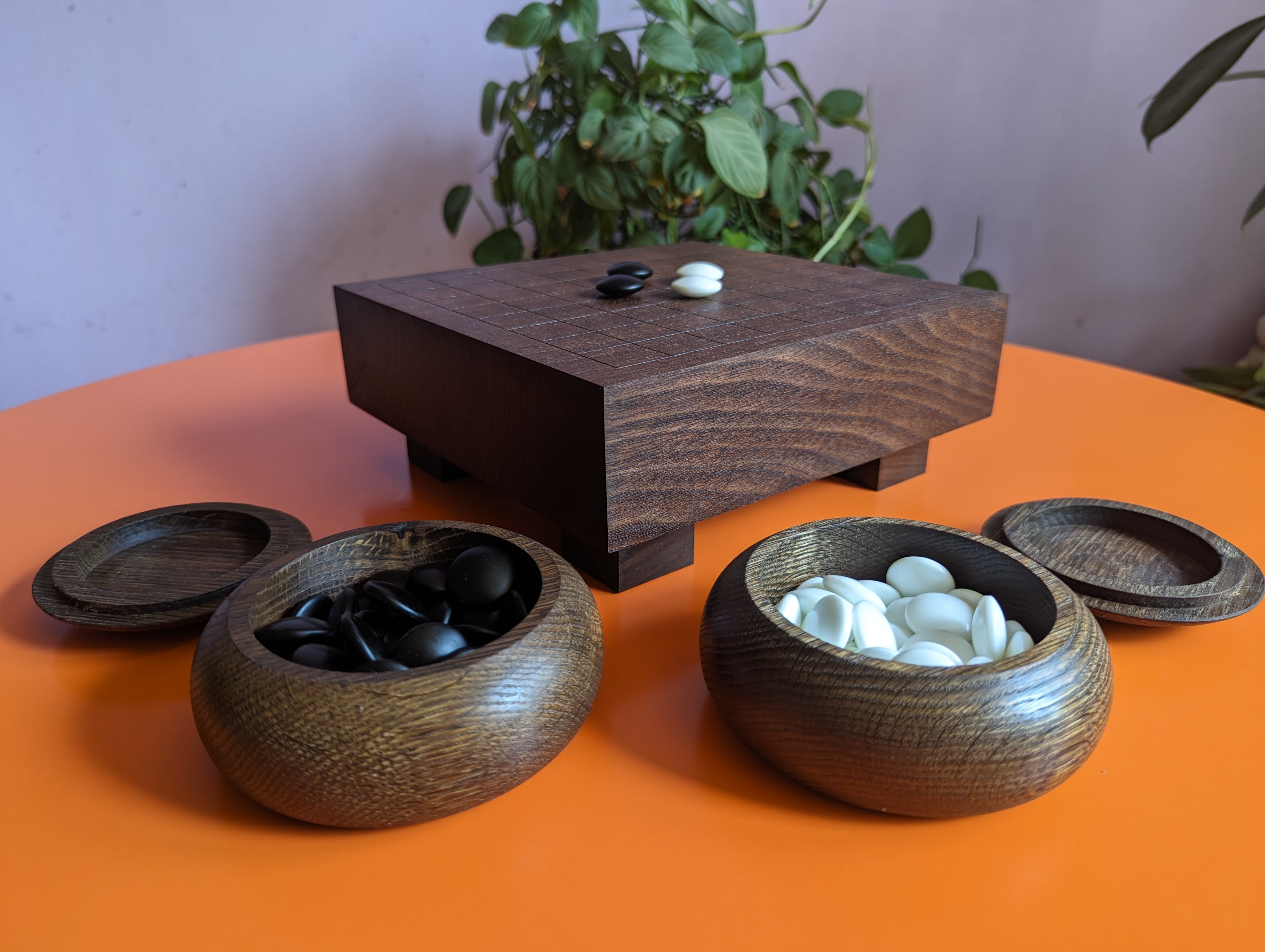 Black walnut 9x9 Goban. Hand carved game Go board – WoodIdeas