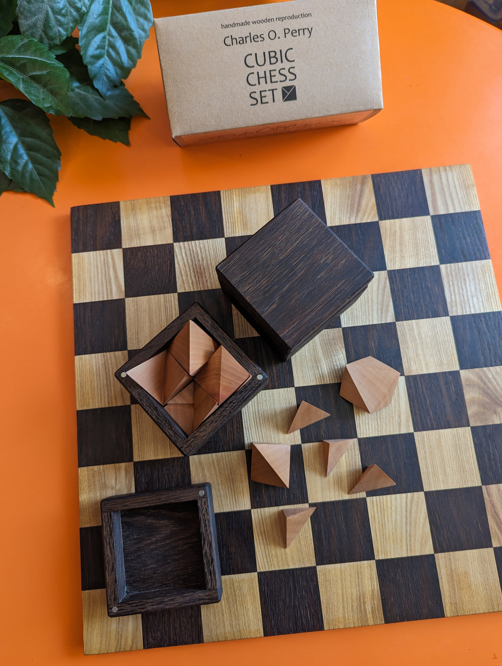 Cubic Chess Set by Charles O. Perry. Handmade wooden reproduction ...