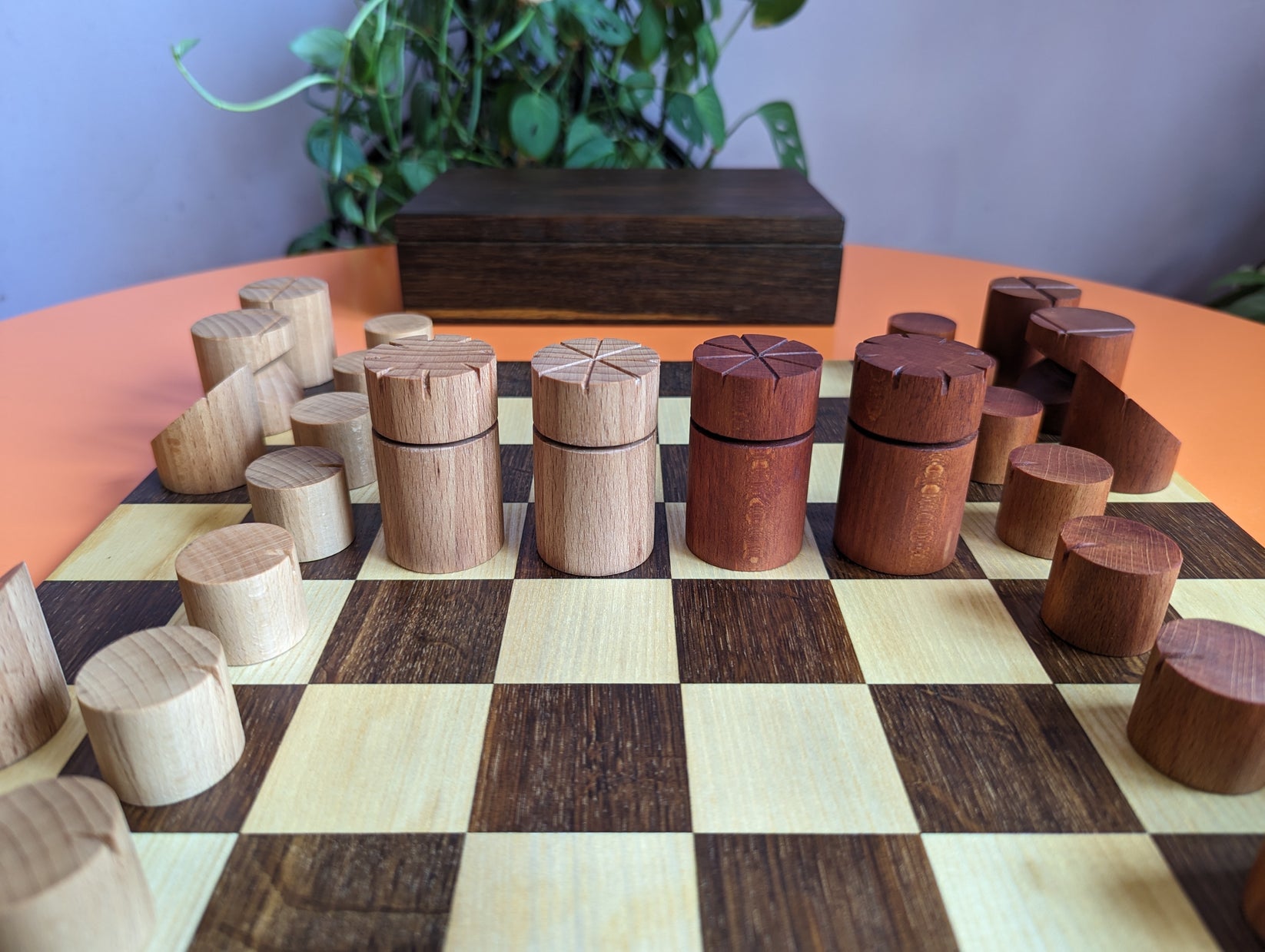 Wooden Chess Set by WoodIdeas. Beech wood handmade Modern chess