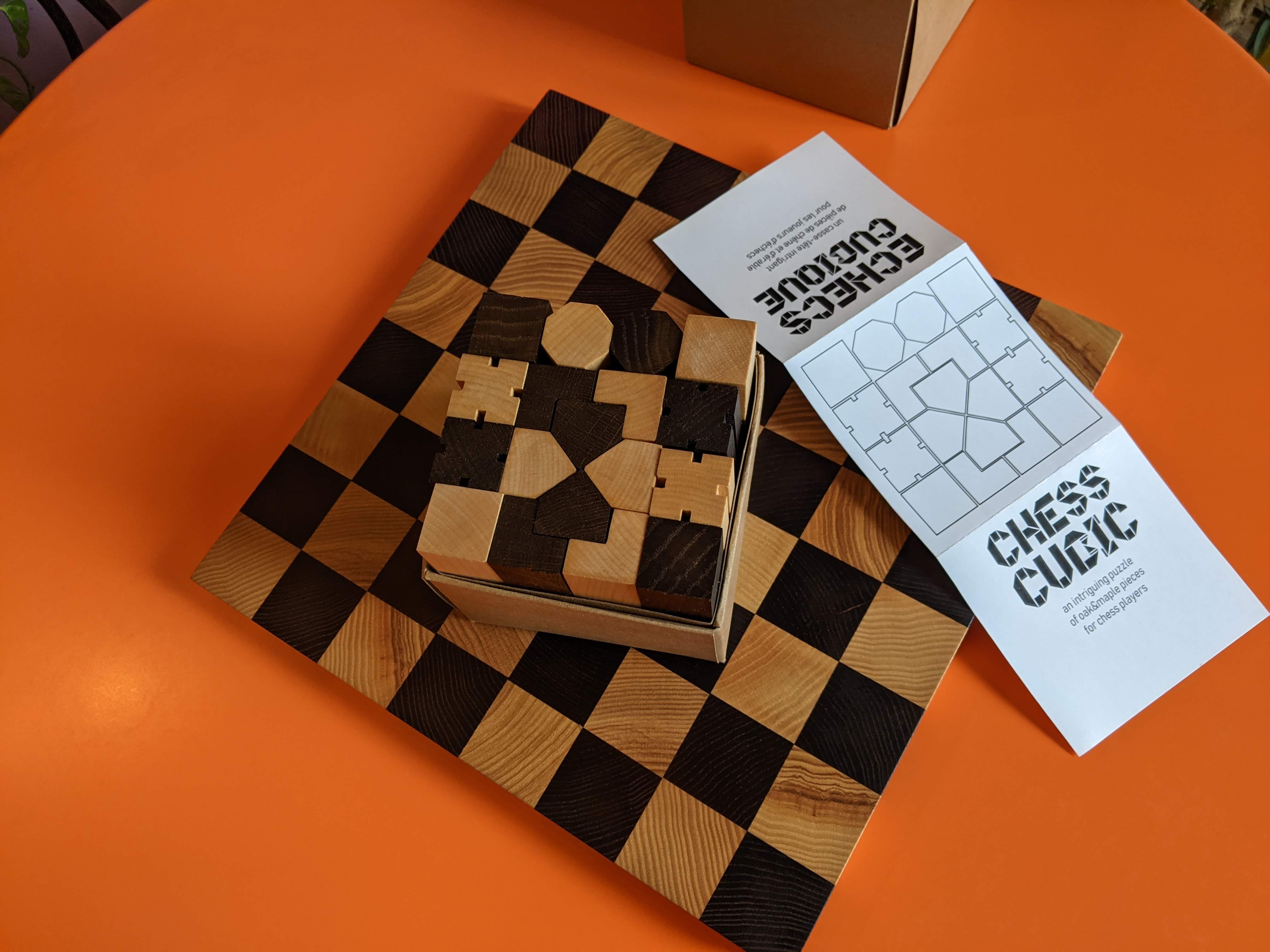 Puzzle Cubic Chess Set. Wooden handmade Modern chess – WoodIdeas